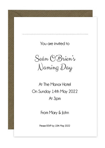 Naming Day Invitations - Elephant – Duck Blue